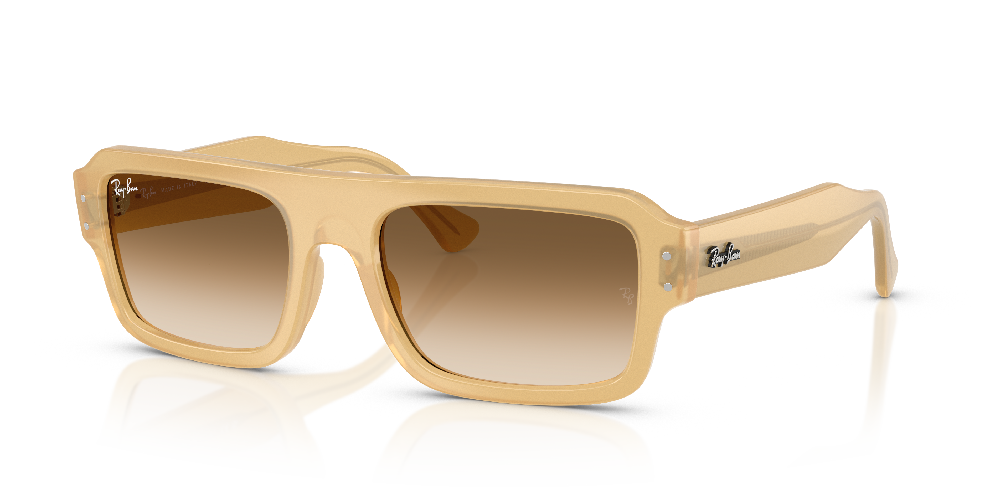 Flacko Bio-based Sunglasses in Polished Transparent Beige and Clear ...