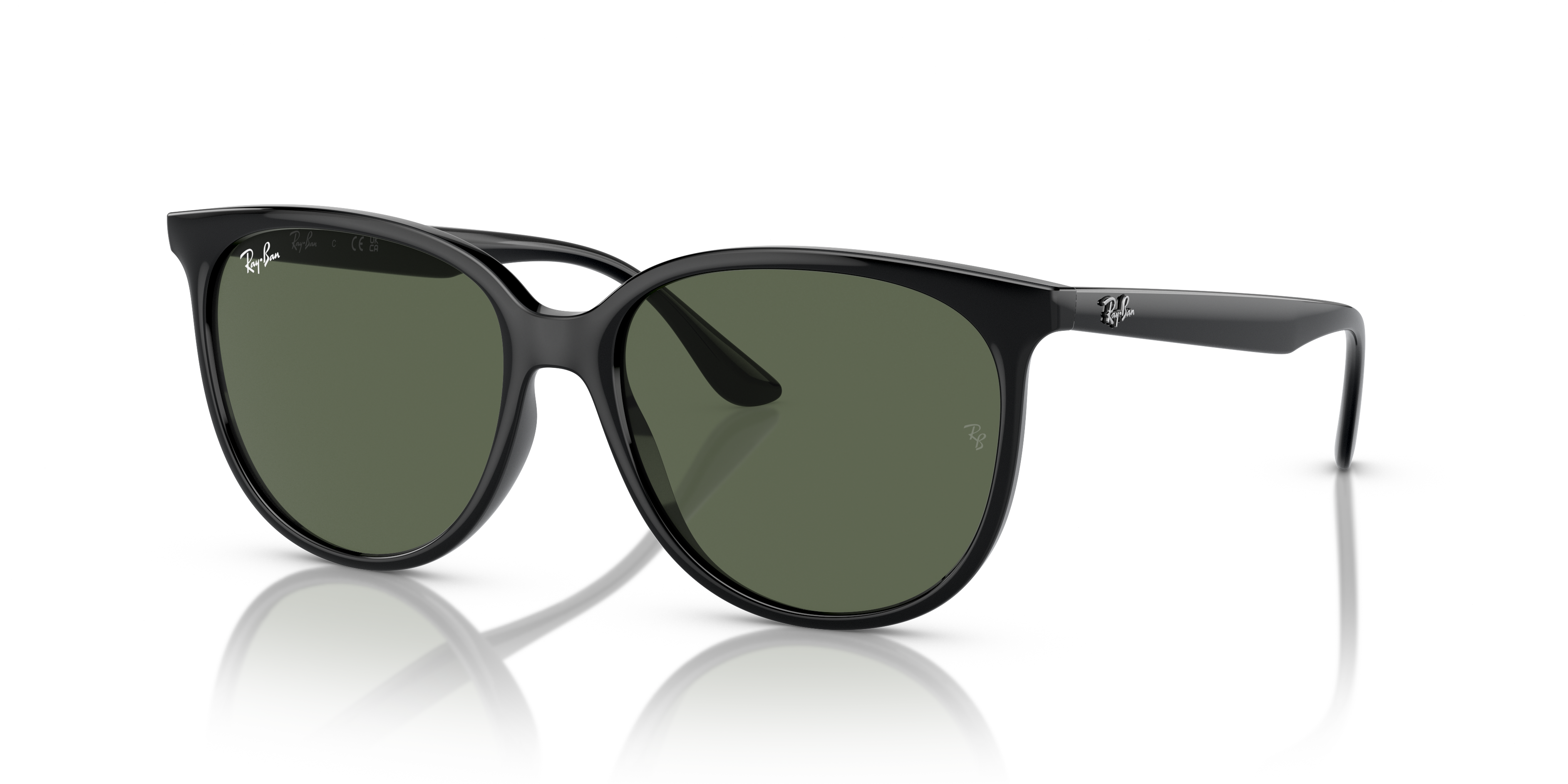 Rb4378 Sunglasses in Polished Black and Dark Green - RB4378 | Ray-Ban ...