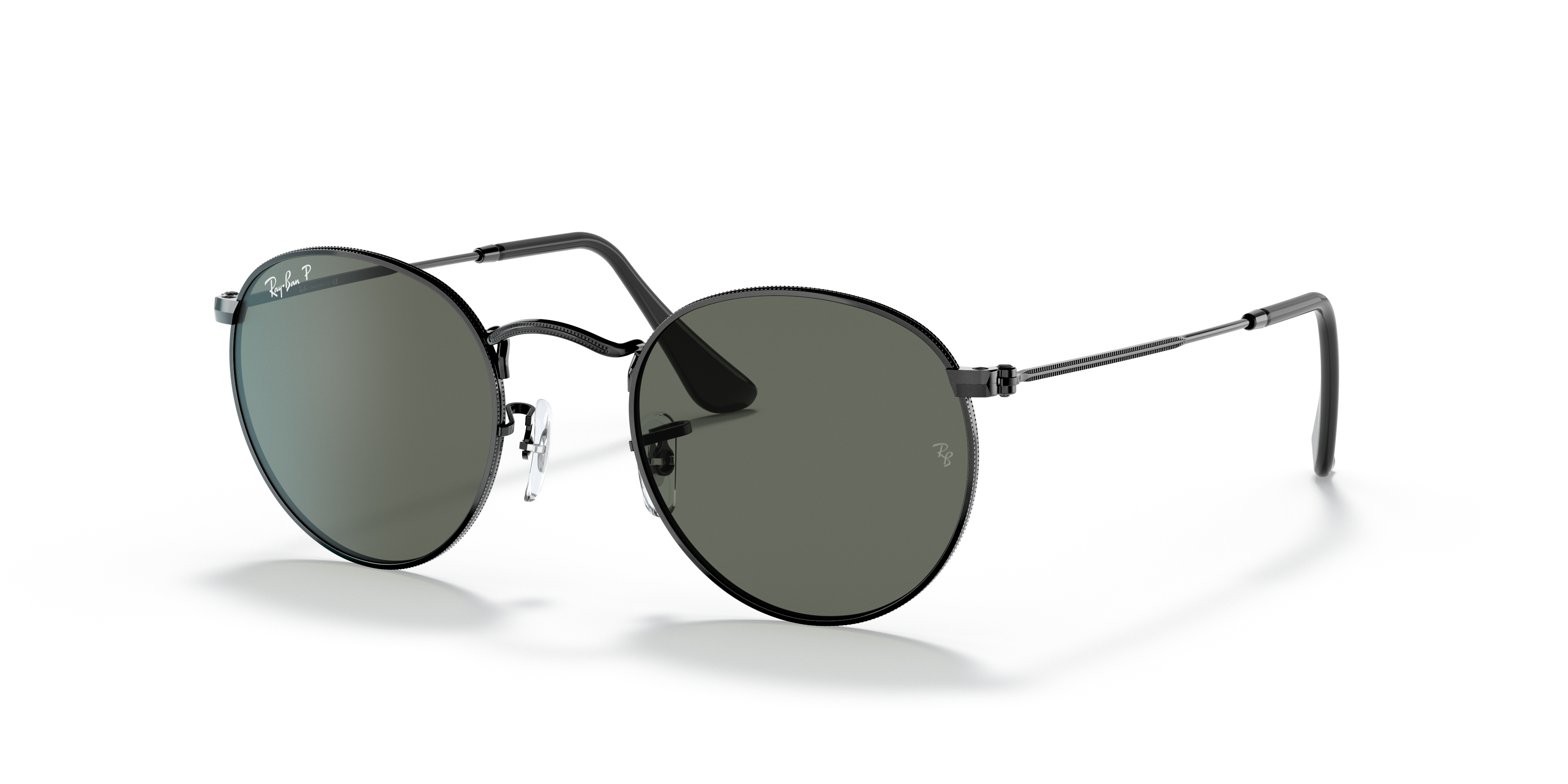 【レイバン公式ストア】 Ray-Ban® Round Metal サングラス | ポリッシュ ブラック X G-15 グリーンポラライズド ...